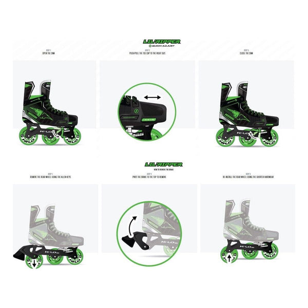 Mission Lil Ripper - Junior Hockey Inline Blades, ADJUSTABLE SIZING ...